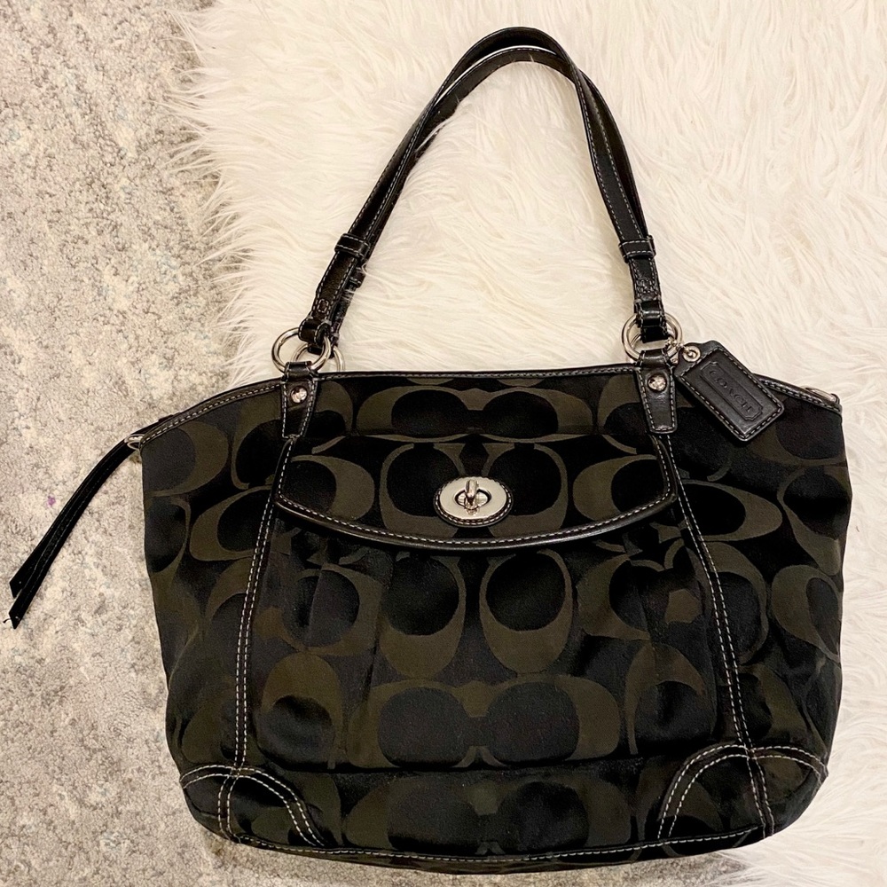 Coach Signature Monogram Shoulder Bag - Gem